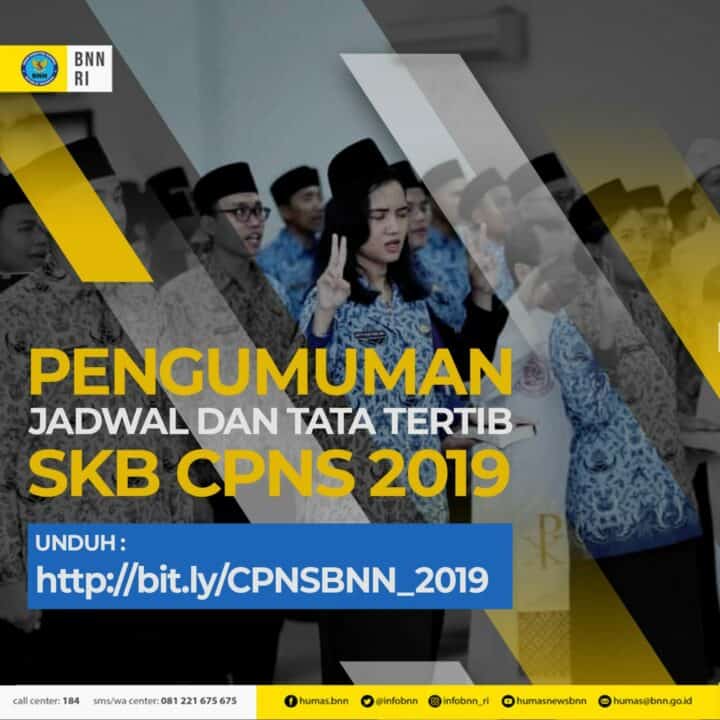 Pengumuman Jadwal Pelaksanaan Ujian CAT SKB CPNS BNN RI Tahun 2019 Pengumuman Jadwal Pelaksanaan Ujian CAT SKB CPNS BNN RI Tahun 2019