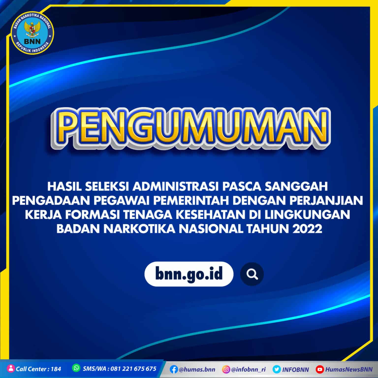 Hasil Seleksi Administrasi Pasca Sanggah Pengadaan Pegawai Pemerintah Dengan Perjanjian Kerja ...