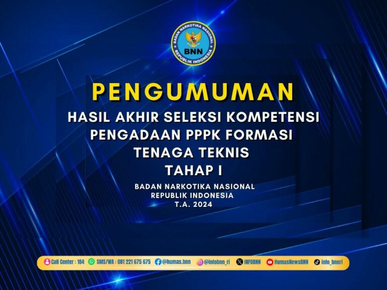 PENGUMUMAN HASIL AKHIR SELEKSI KOMPETENSI PENGADAAN PPPK FORMASI TENAGA TEKNIS TAHAP I